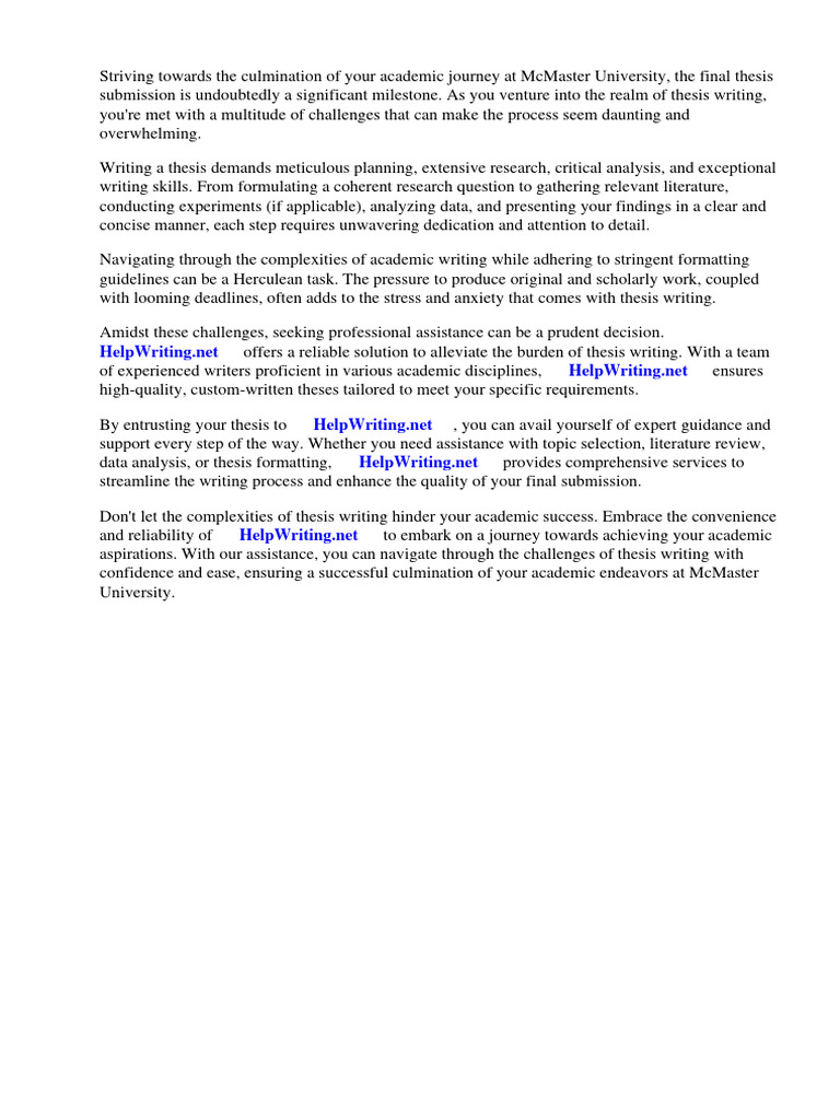 Final Thesis Submission Mcmaster | PDF | Thesis | Attachment Theory