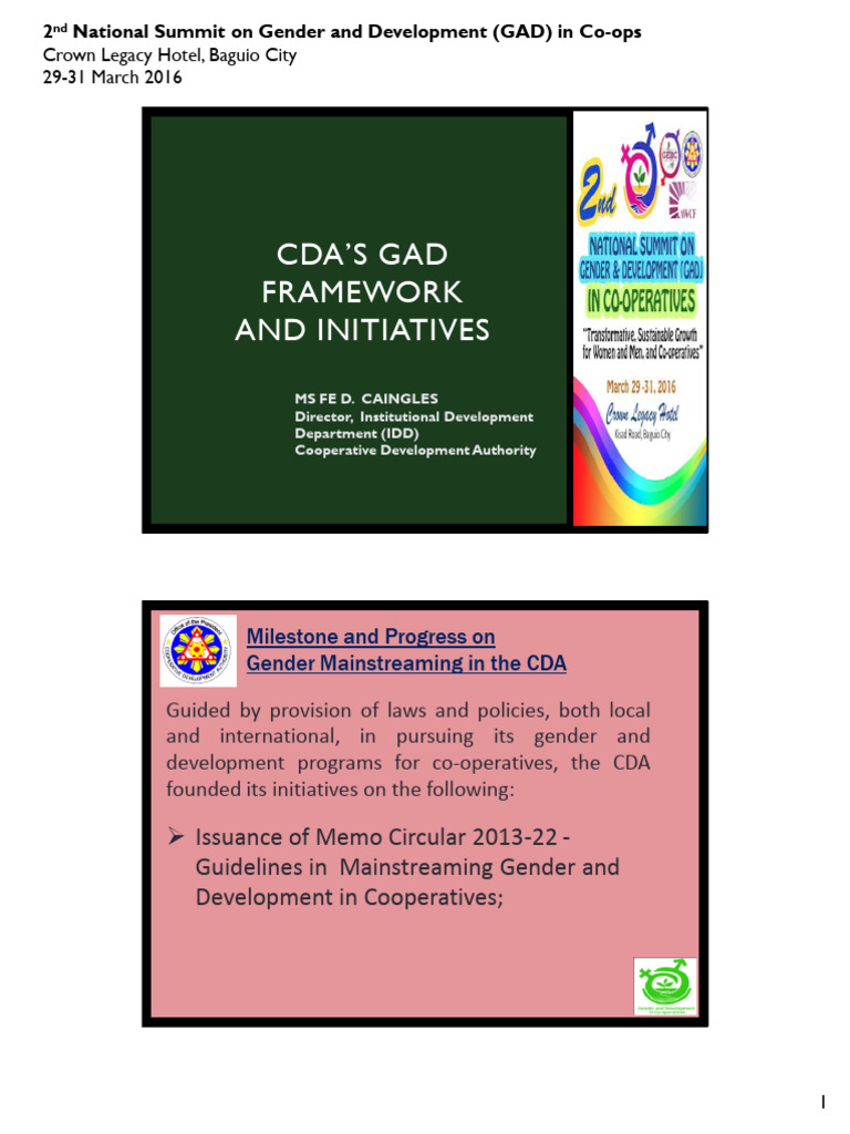 Gender Mainstreaming in Cooperatives | PDF