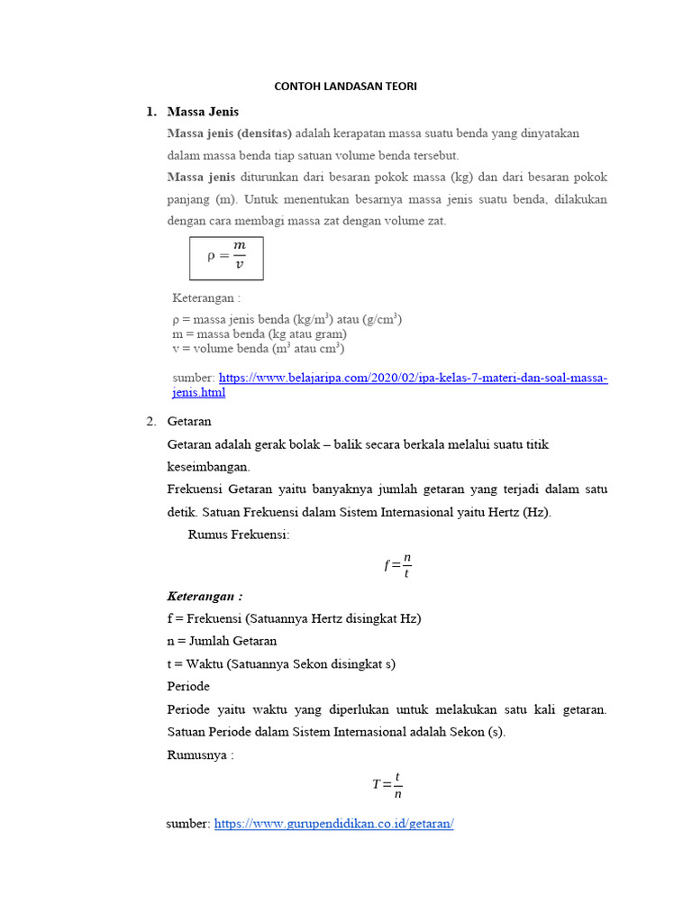 CONTOH LANDASAN TEORI | PDF