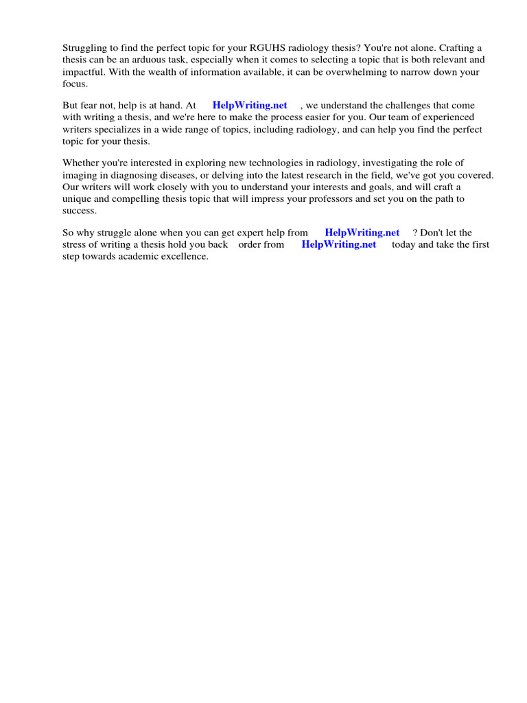 Rguhs Radiology Thesis Topics | PDF | Radiology | Medical Imaging