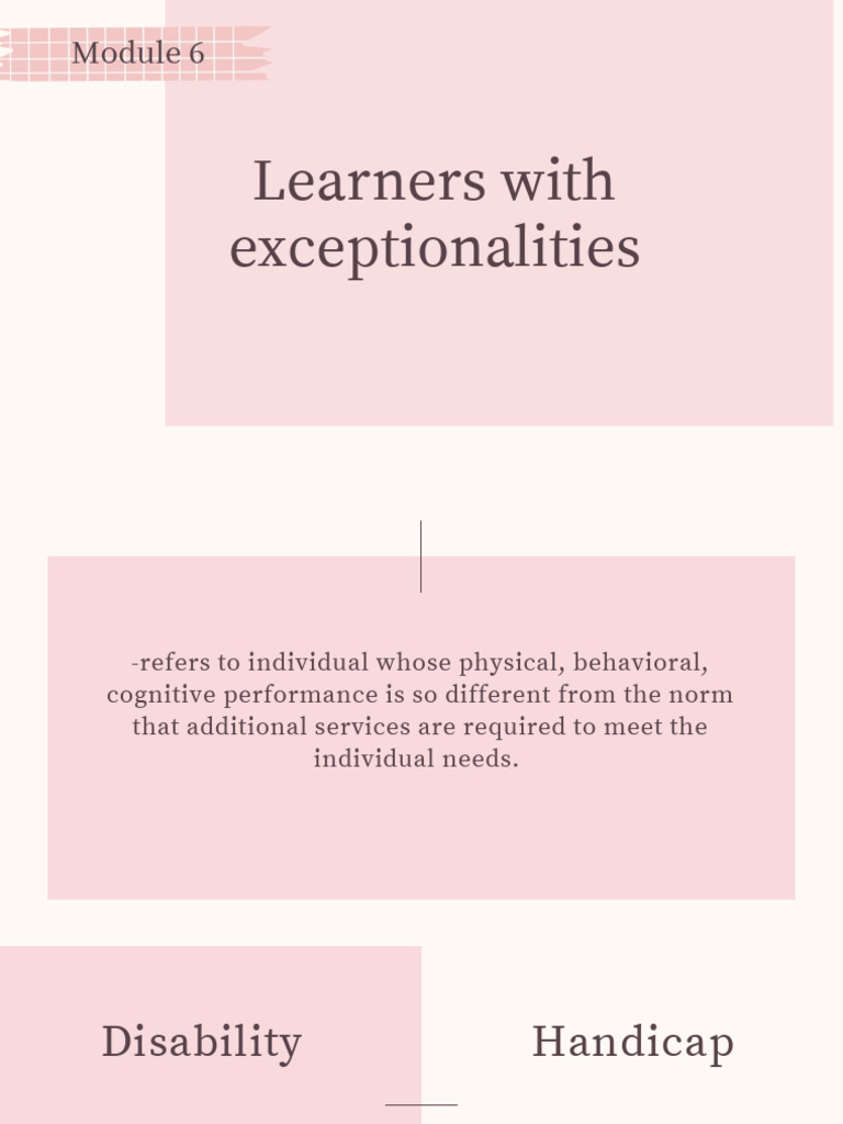 Understanding Learners with Exceptionalities | PDF | Disability | Attention Deficit ...