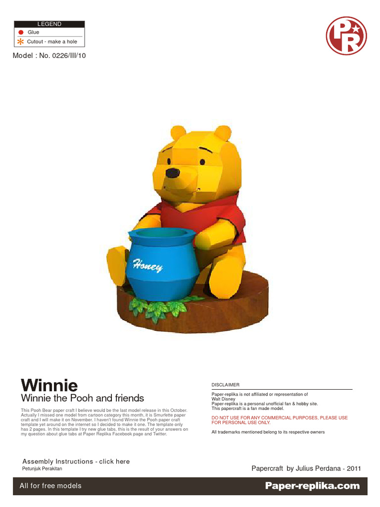 Winnie the Pooh Papercraft Template | PDF