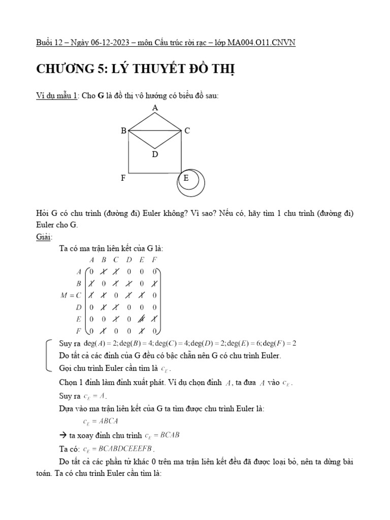 Buoi 12 - Ngay 06-12-2023 - Mon Cau Truc Roi Rac - Lop MA004.O11.CNVN | PDF