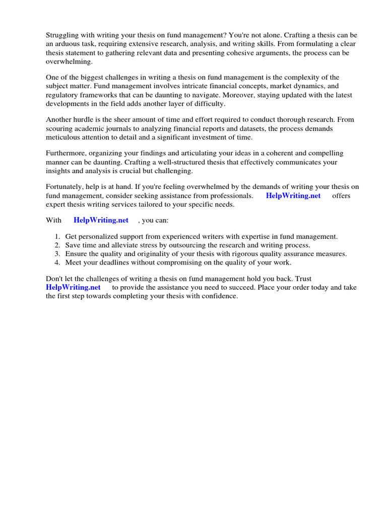 Peter Lawrence Thesis Fund Management | PDF | Educational Technology ...