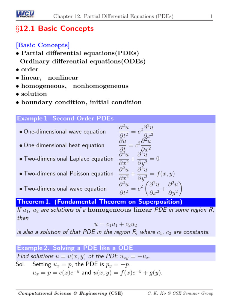 12장 (1) | PDF | Partial Differential Equation | Differential Equations