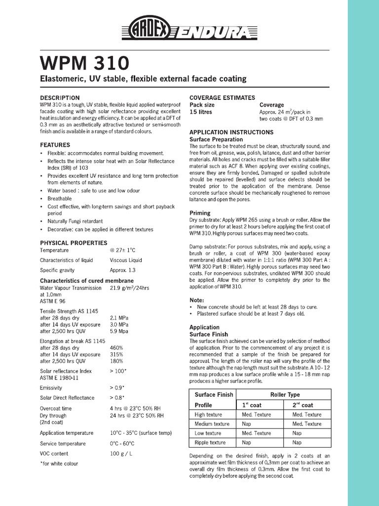WPM 310 TDS | PDF