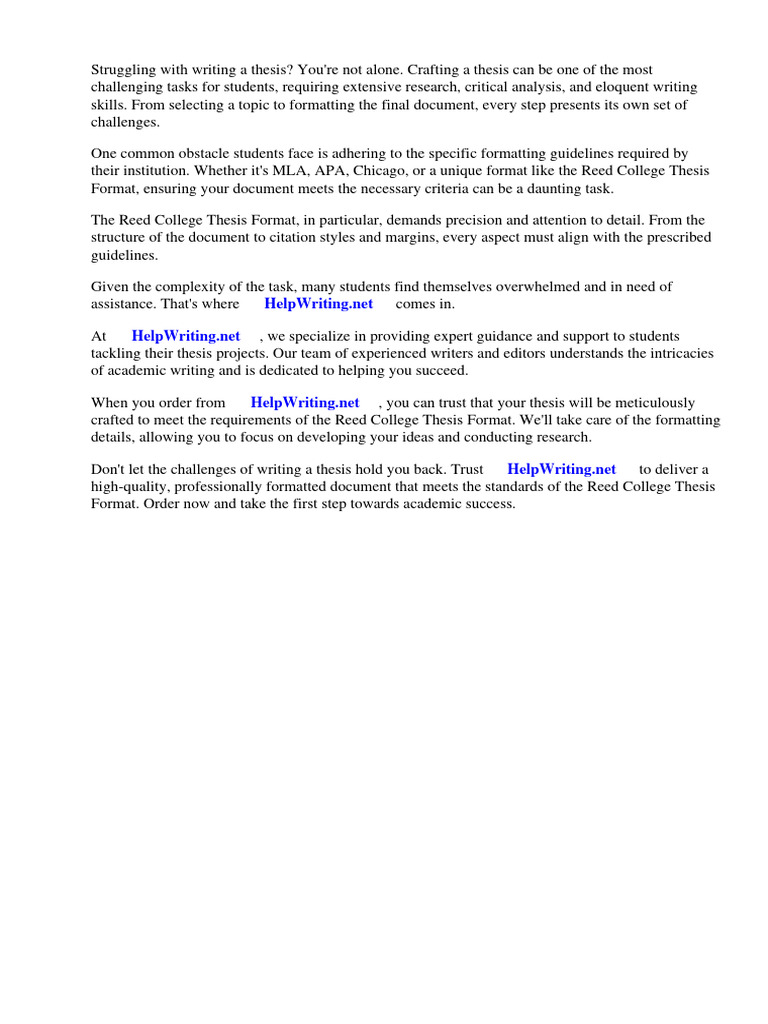 Reed College Thesis Format | PDF | Thesis | Libraries
