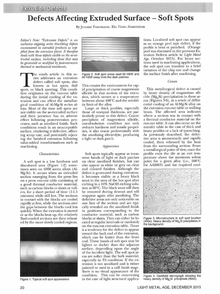 Extrusion Soft Spots | PDF