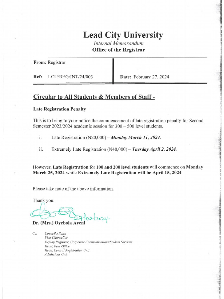 Late Registration Penalty | PDF