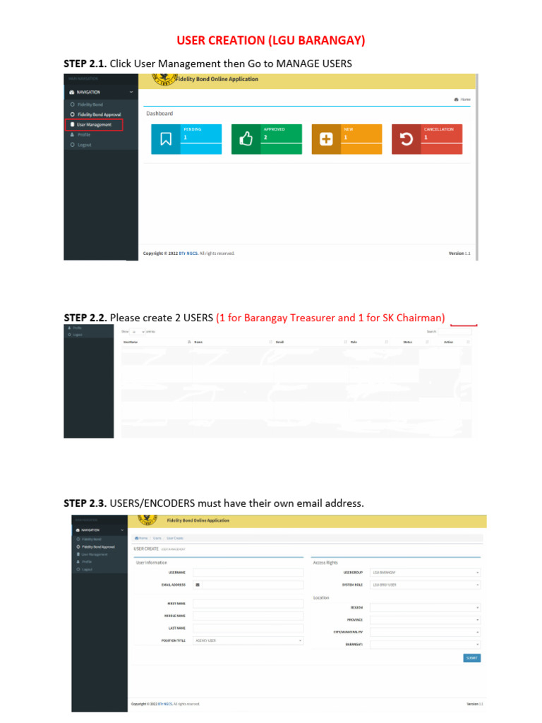 User Creation Guide for Barangay Officials | PDF