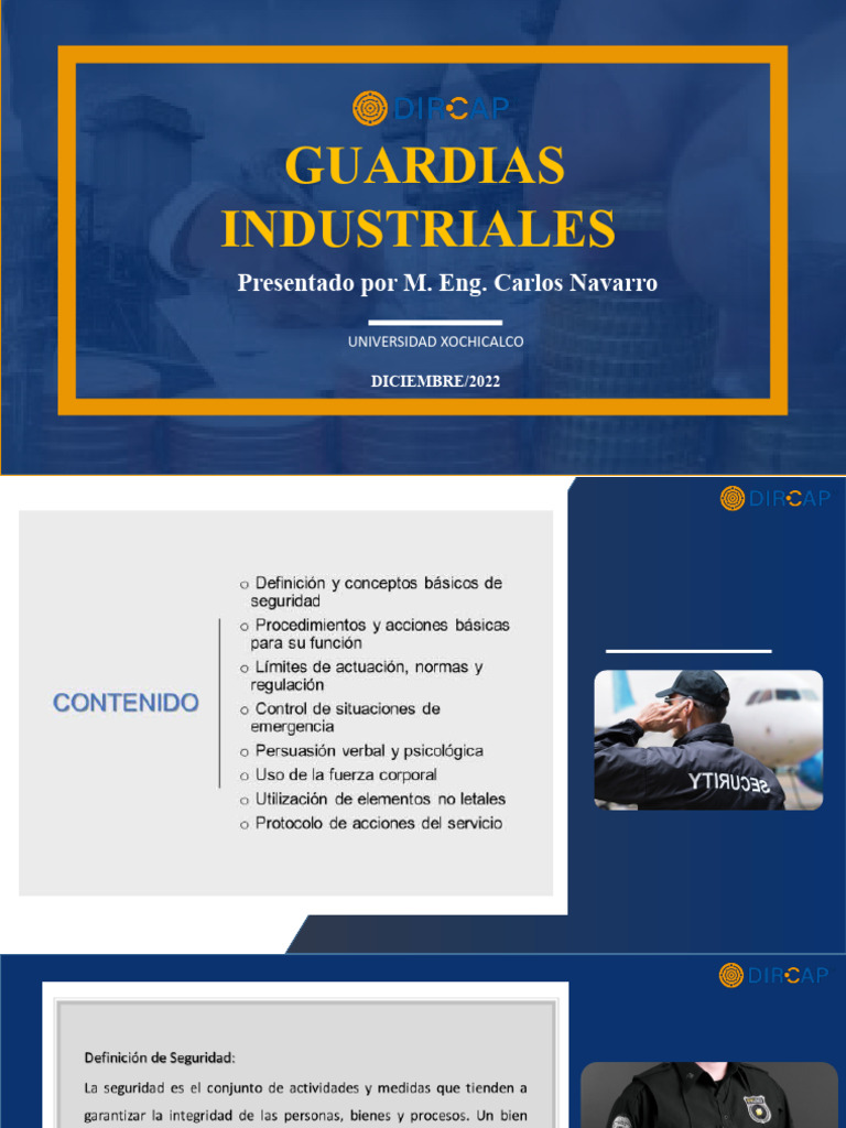 Guardias Industriales Presentacion DIRCAP | PDF | Valores | Policía