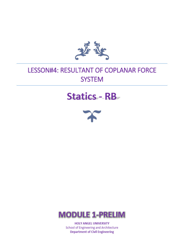 MODULE 1 - LES #4 Resultant of Coplanar Force System | PDF | Science & Mathematics