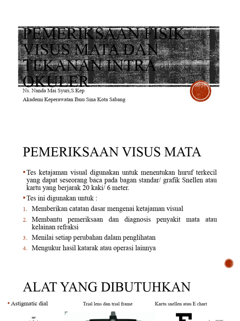 Pemeriksaan Visus Mata Dan Tio | PDF