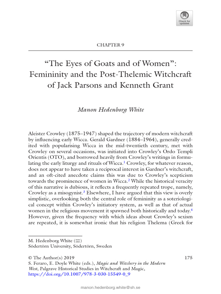 The Eyes of Goats and of Women Feminini | PDF | Aleister Crowley ...