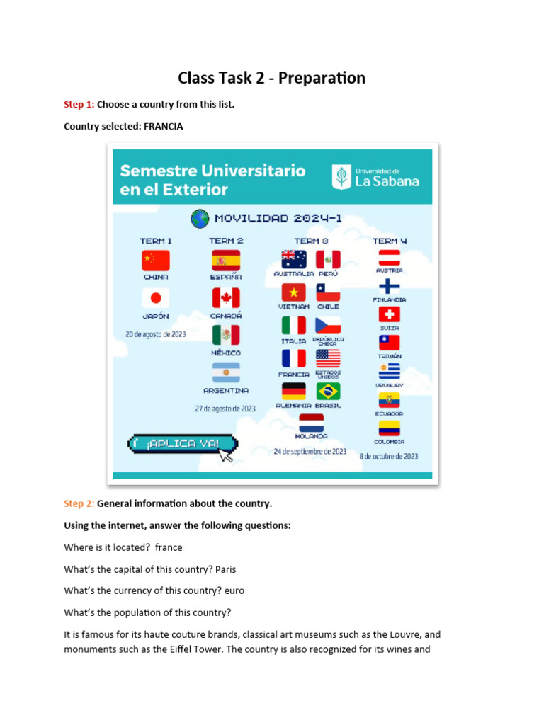 Class Task 2 - Preparation | PDF