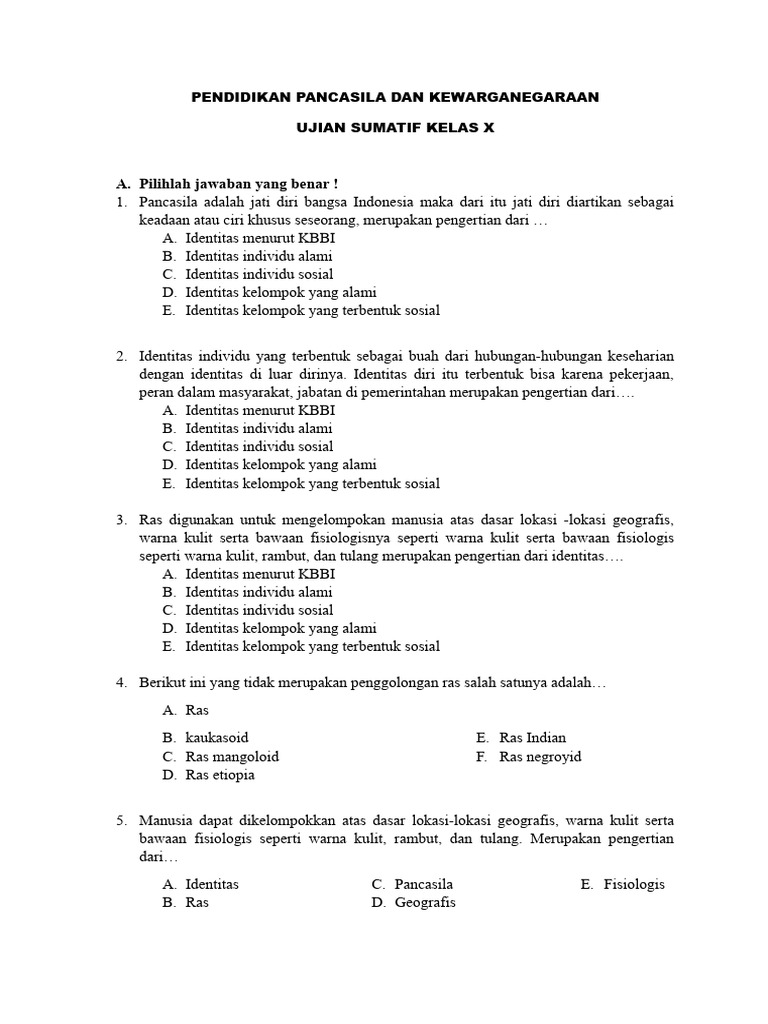 Soal Sumatif | PDF | Ilmu Sosial