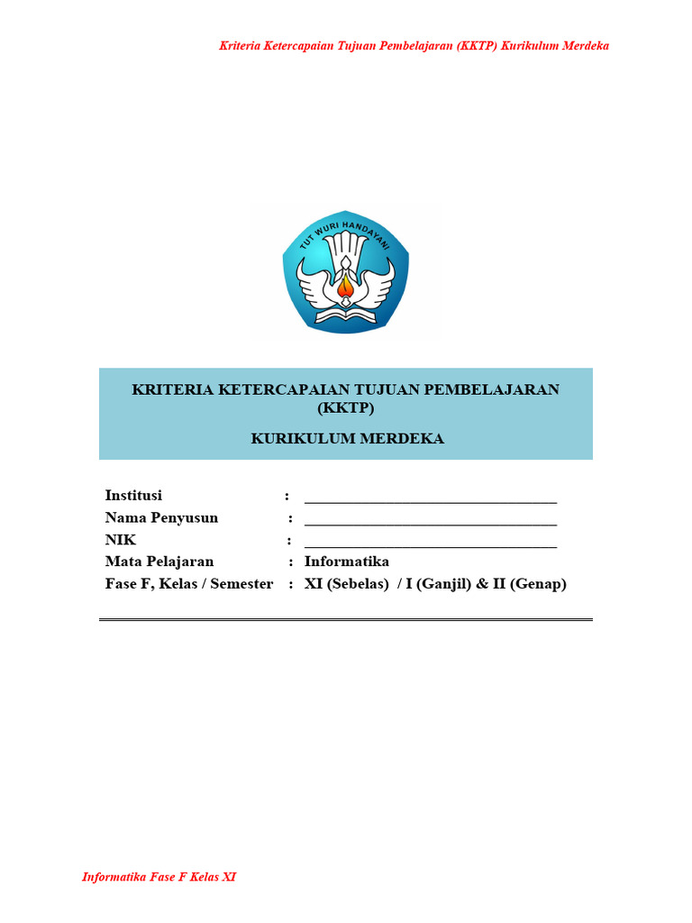 KKTP Informatika Kelas 11 | PDF