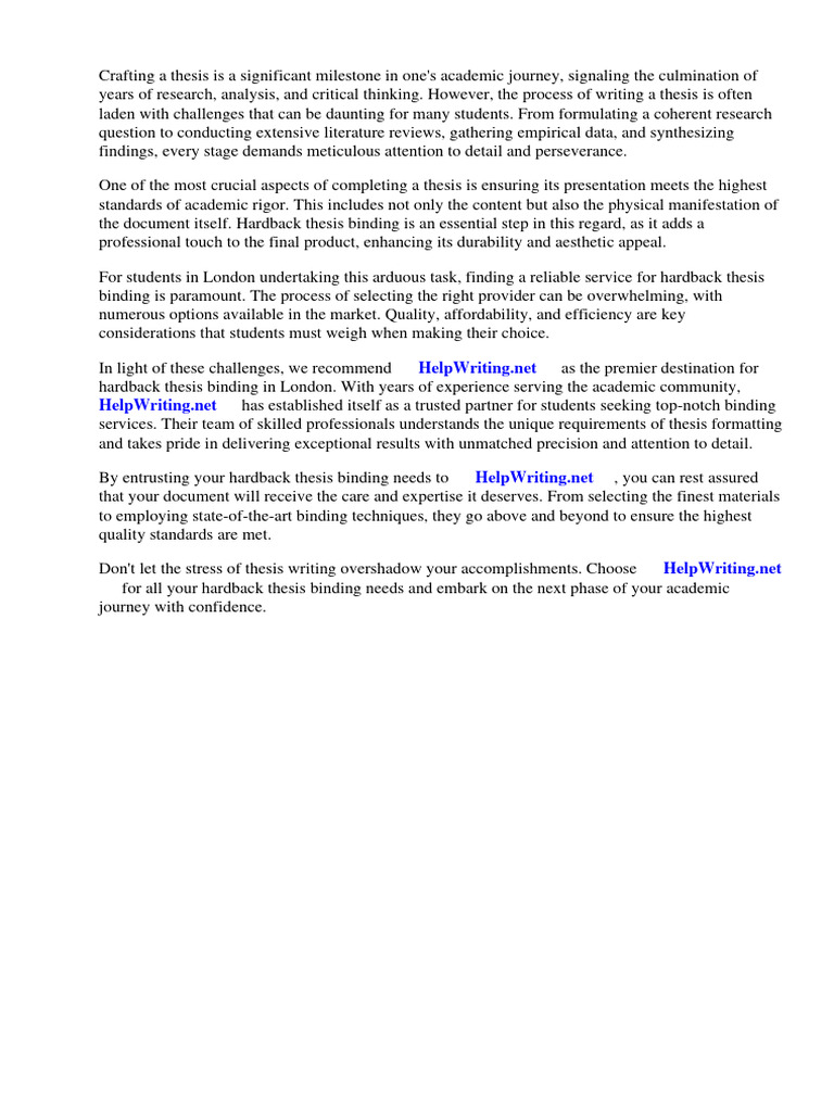 Hardback Thesis Binding London | PDF | Bookbinding | Books