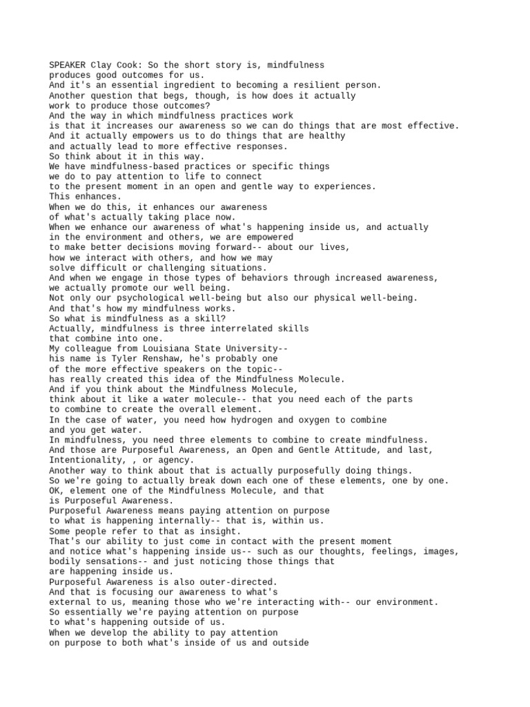 BARP MOOC Lesson 3 2 What is Mindfulness Part 2-en | PDF | Mindfulness ...