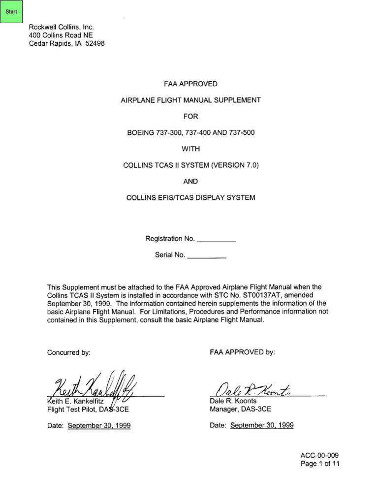 737 - Collins TCAS II v7.0 | Download Free PDF | Aircraft | Aviation