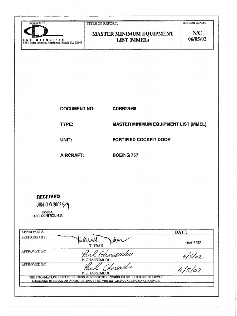 C&D Aero - MMEL Supplement 757 | PDF