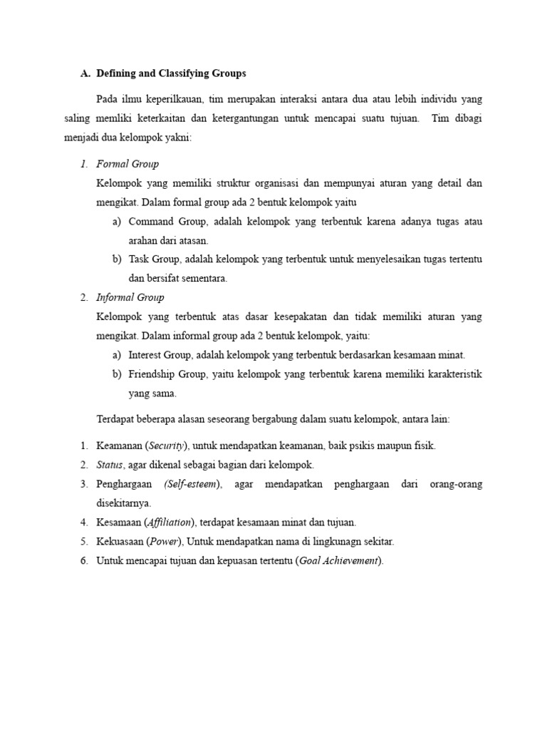 Defining and Classifying Groups | PDF
