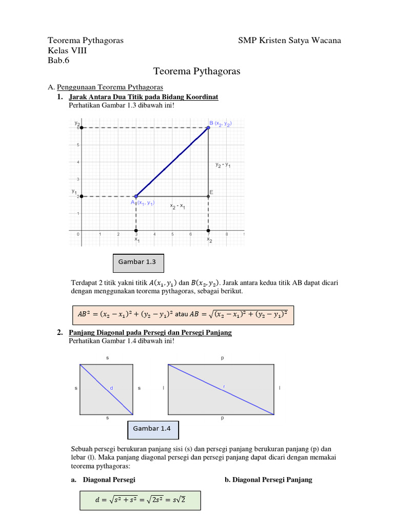 Panjang Diagonal Kubus dan Persegi | PDF