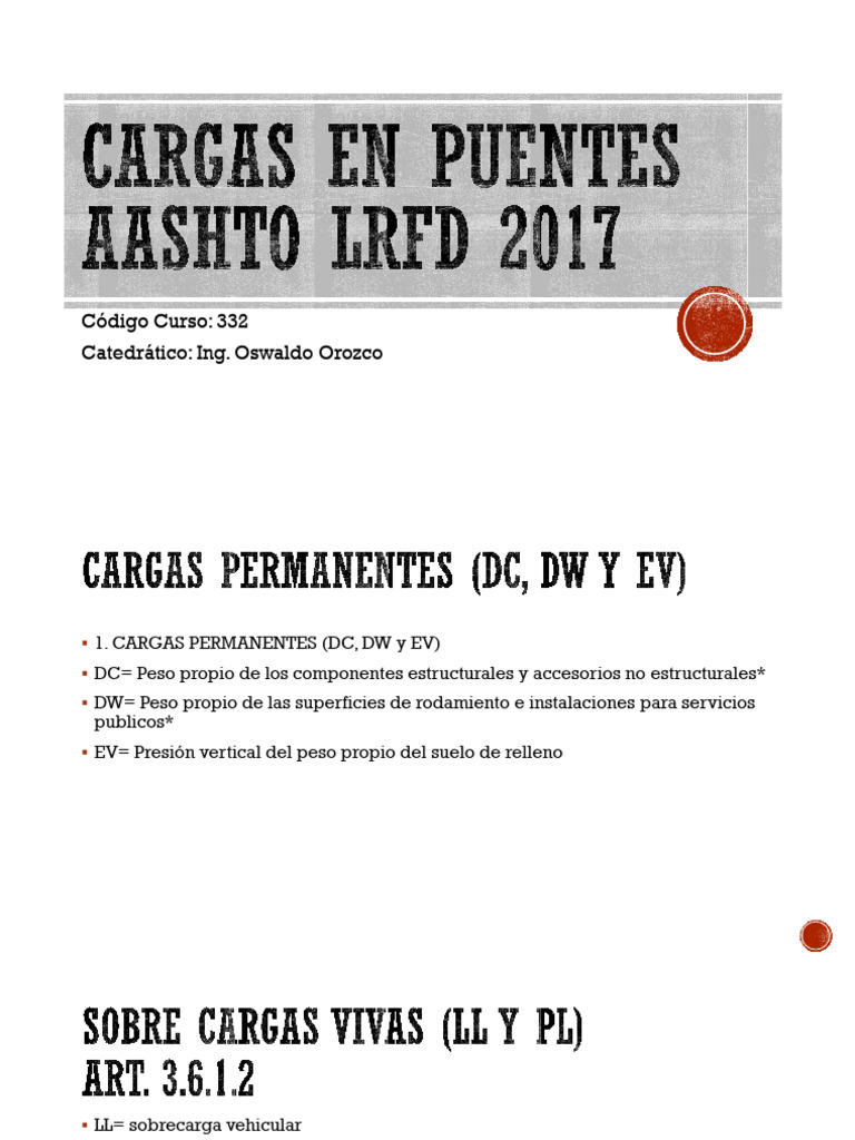 Cargas en Puentes AASHTO LRFD 2017 | PDF | Eje | Camión