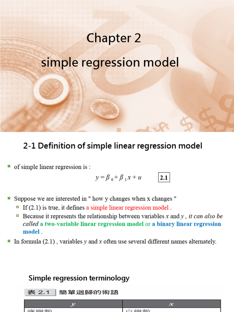 Simple Regression Model CH02 | PDF | Ordinary Least Squares ...