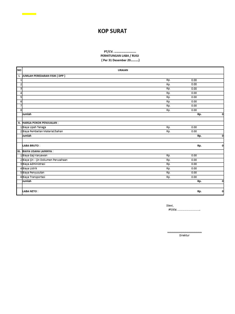 Format Laporan SPT Tahunan | PDF