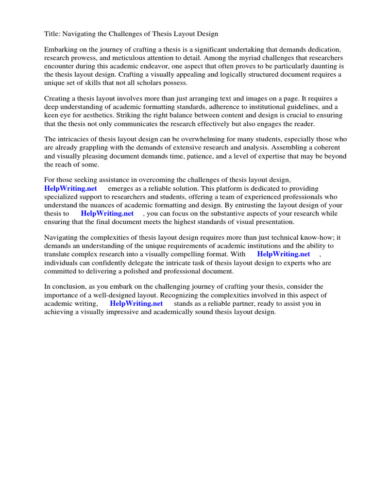 Thesis Layout Design | PDF | Thesis | Page Layout