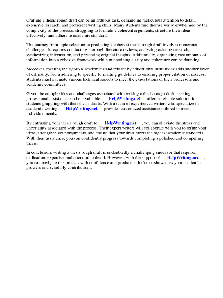 Thesis Rough Draft | PDF | Essays | Thesis