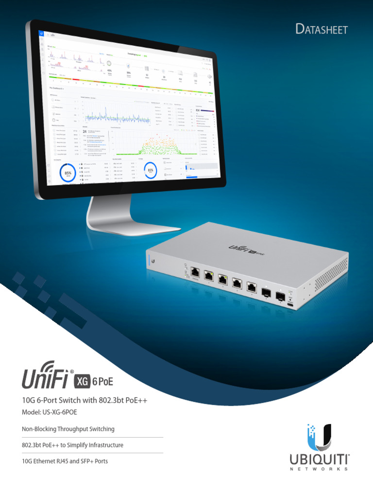 UBNT Us XG 6poe - DS | PDF | Network Switch | Computer Network