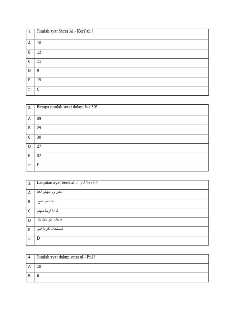 Contoh Soal Tahfiz | PDF