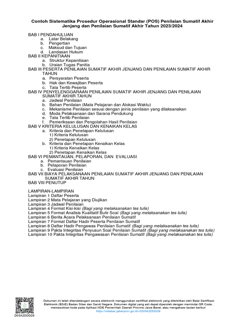 Panduan POS Penilaian Sumatif 2023/2024 | PDF | Bisnis | Komputer