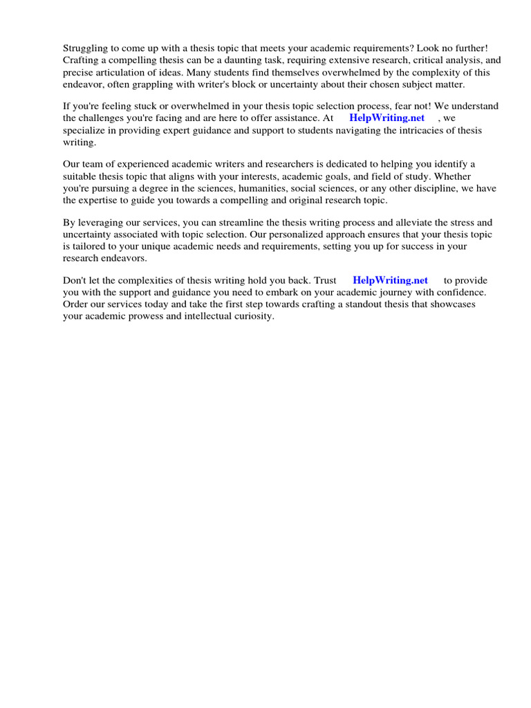 List of Sample Thesis Topics | Download Free PDF | Thesis | Essays