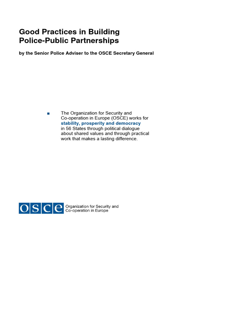 Best Practice Polmas-Osce | PDF | Community Policing | Organization For ...