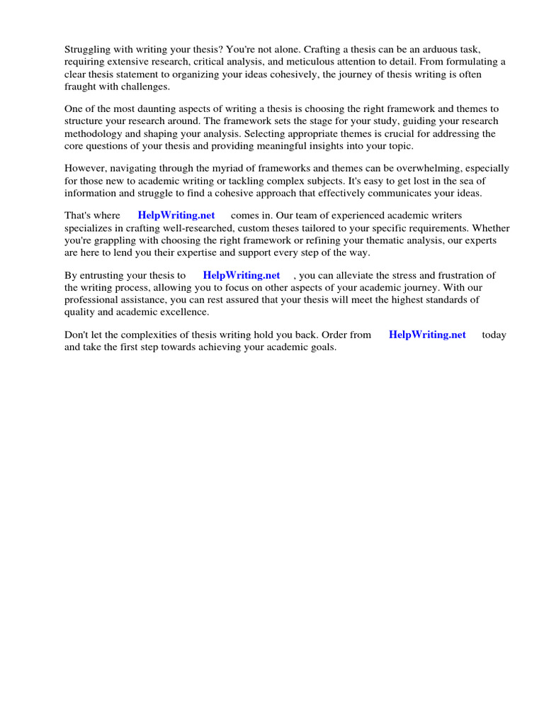 Thesis Framework Themes | PDF | Theory | Thesis