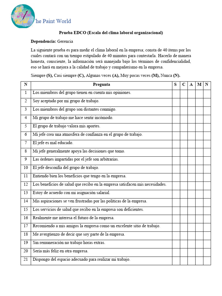 Aplicación Prueba EDCO | PDF
