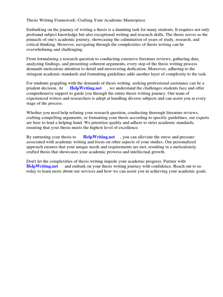 Thesis Writing Framework | PDF