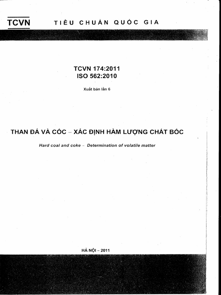 TCVN 174 2011 (ISO 562 2010) Determination of Volatile Matter - Coal | PDF