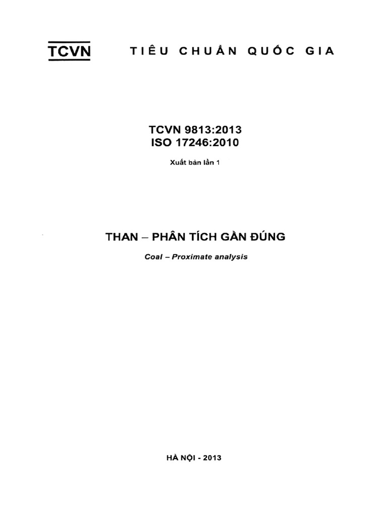 TCVN 9813 - 2013 (ISO 17246 - 2010) Coal Proximate Analysis | PDF