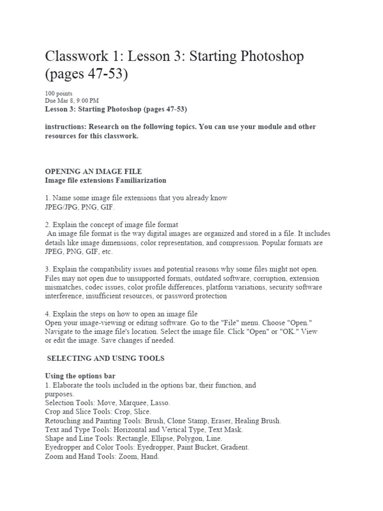 Computer 8 Classwork 1 3rd Grading | PDF