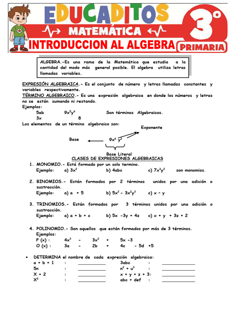 Introduccion-al-Algebra-para-Tercer-Grado-de-Primaria - copia | PDF ...