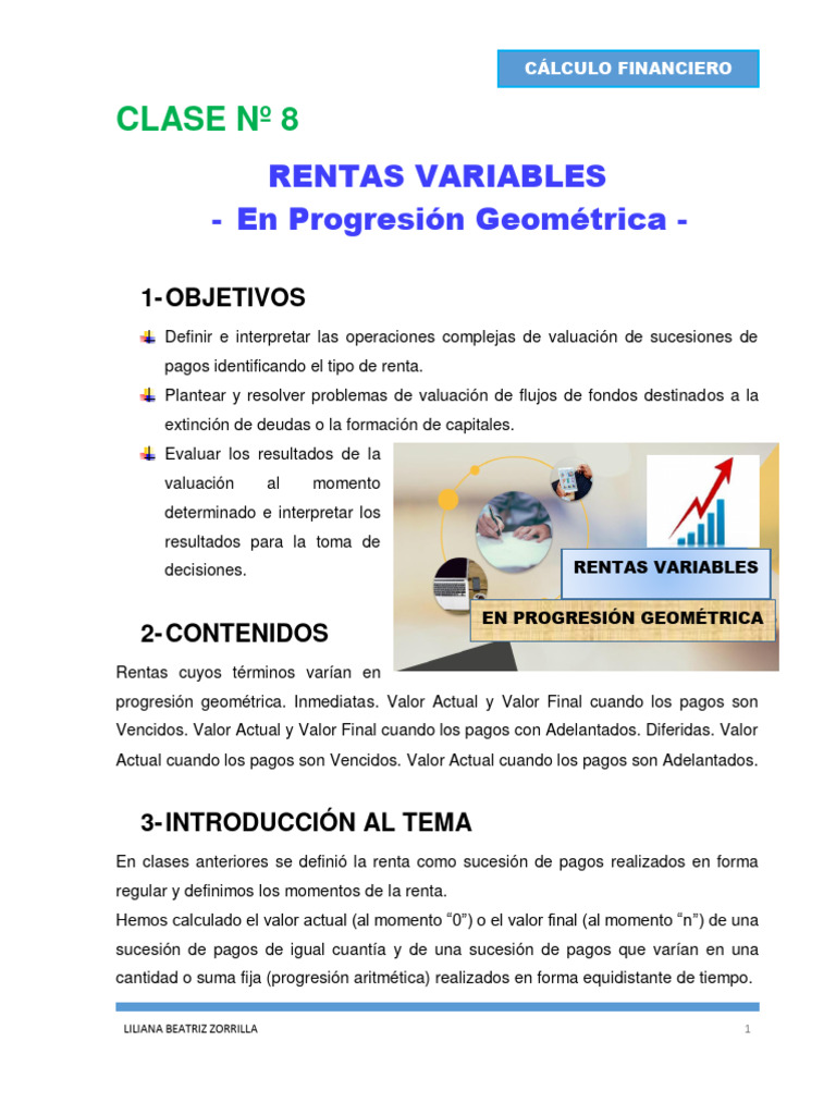 Rentas Variables en Progresión Geométrica | PDF | Valoración (Finanzas ...