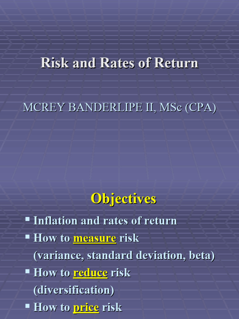4 - Risk and Rates of Return | PDF
