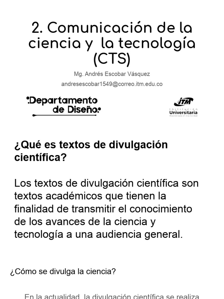 2 Comunicación de La Ciencia y La Tecnología (CTS) | PDF | Comunicación ...
