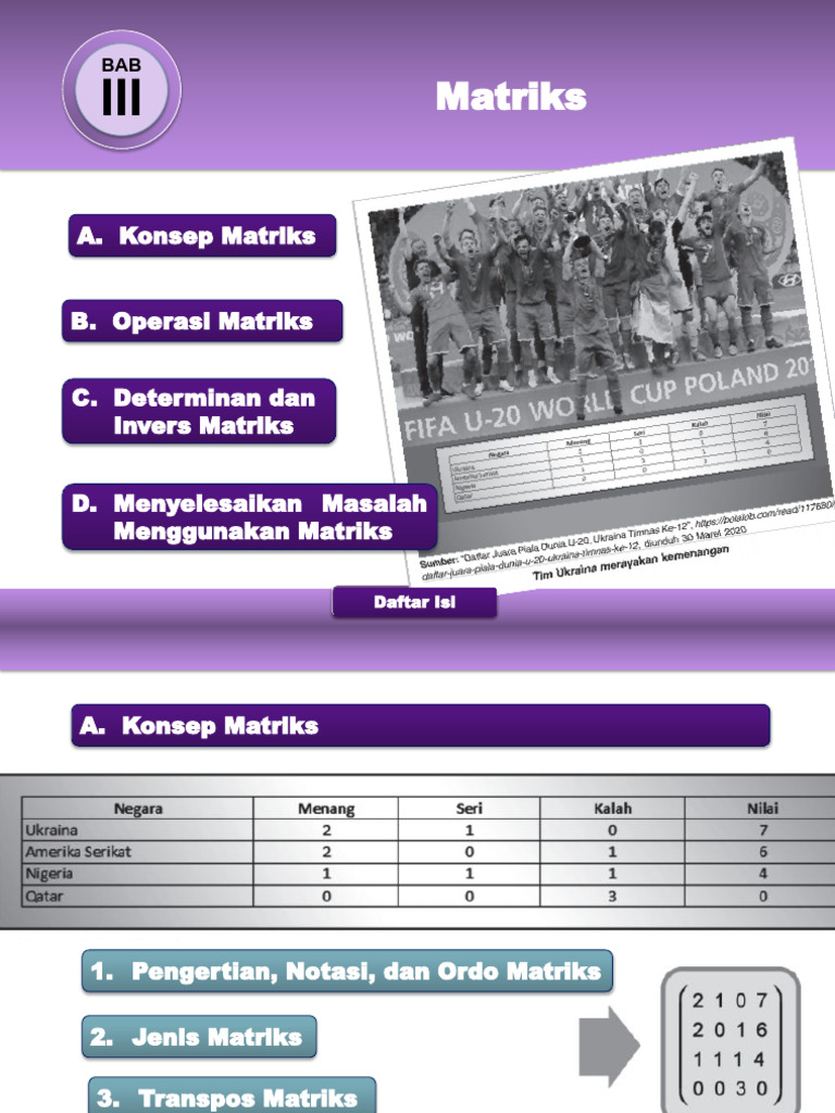 Konsep dan Operasi Matriks Dasar | PDF