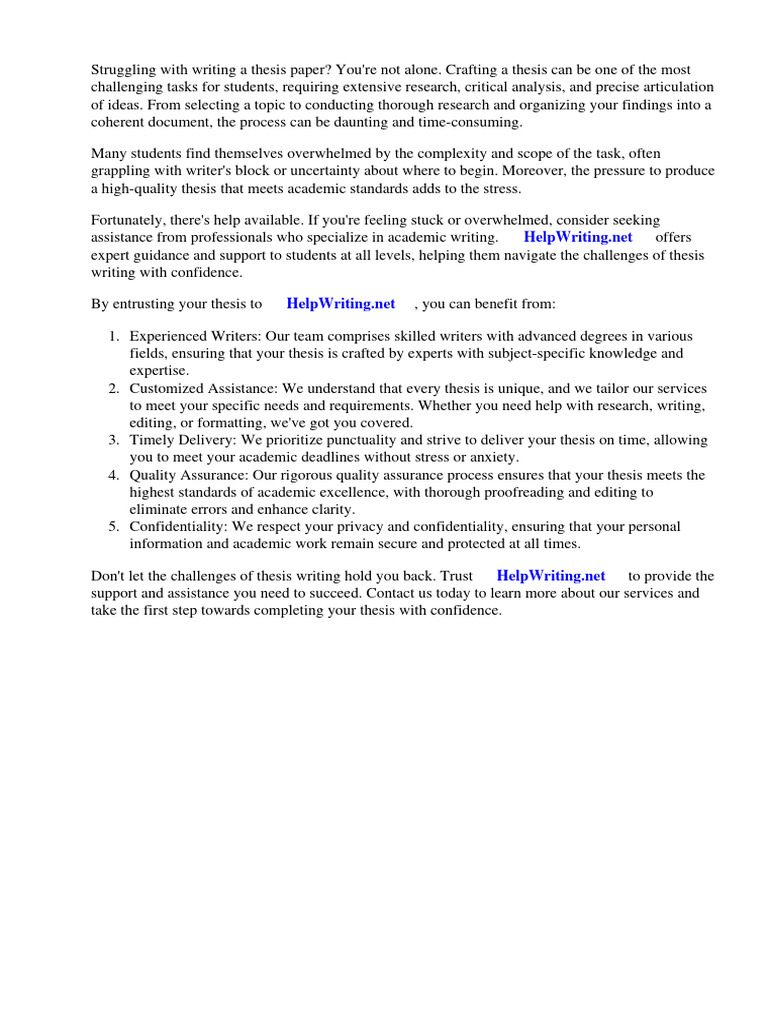 Thesis Paper Sample PDF | PDF