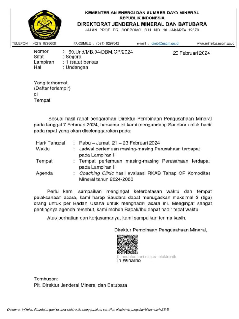 Undangan CC-RKAB-Feb24 | PDF